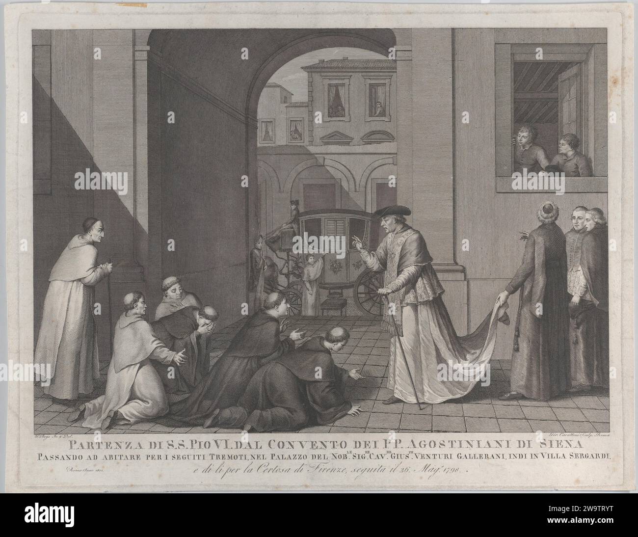 Pope Pius VI taking leave of the Augustinian monks in Siena 1973 by ...