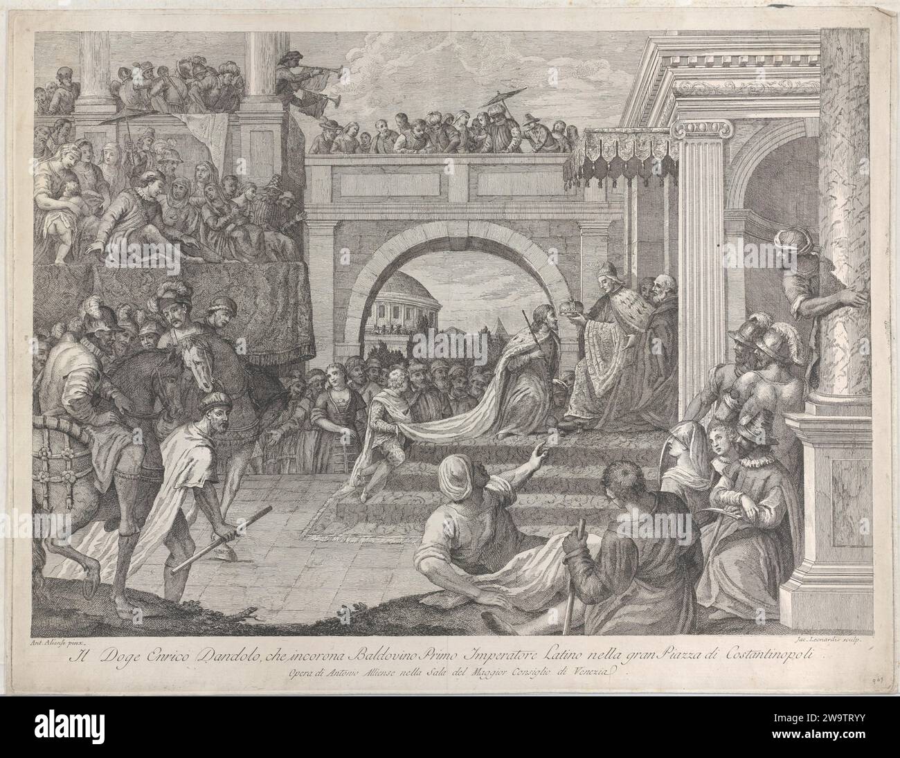 Doge Enrico Dandolo crowns Baldovino the first emperor of the Latin ...