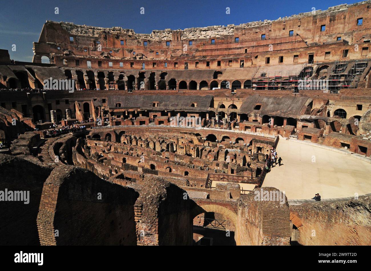 Interior View Of The Colosseum Arena In Rome Italy On A Wonderful ...