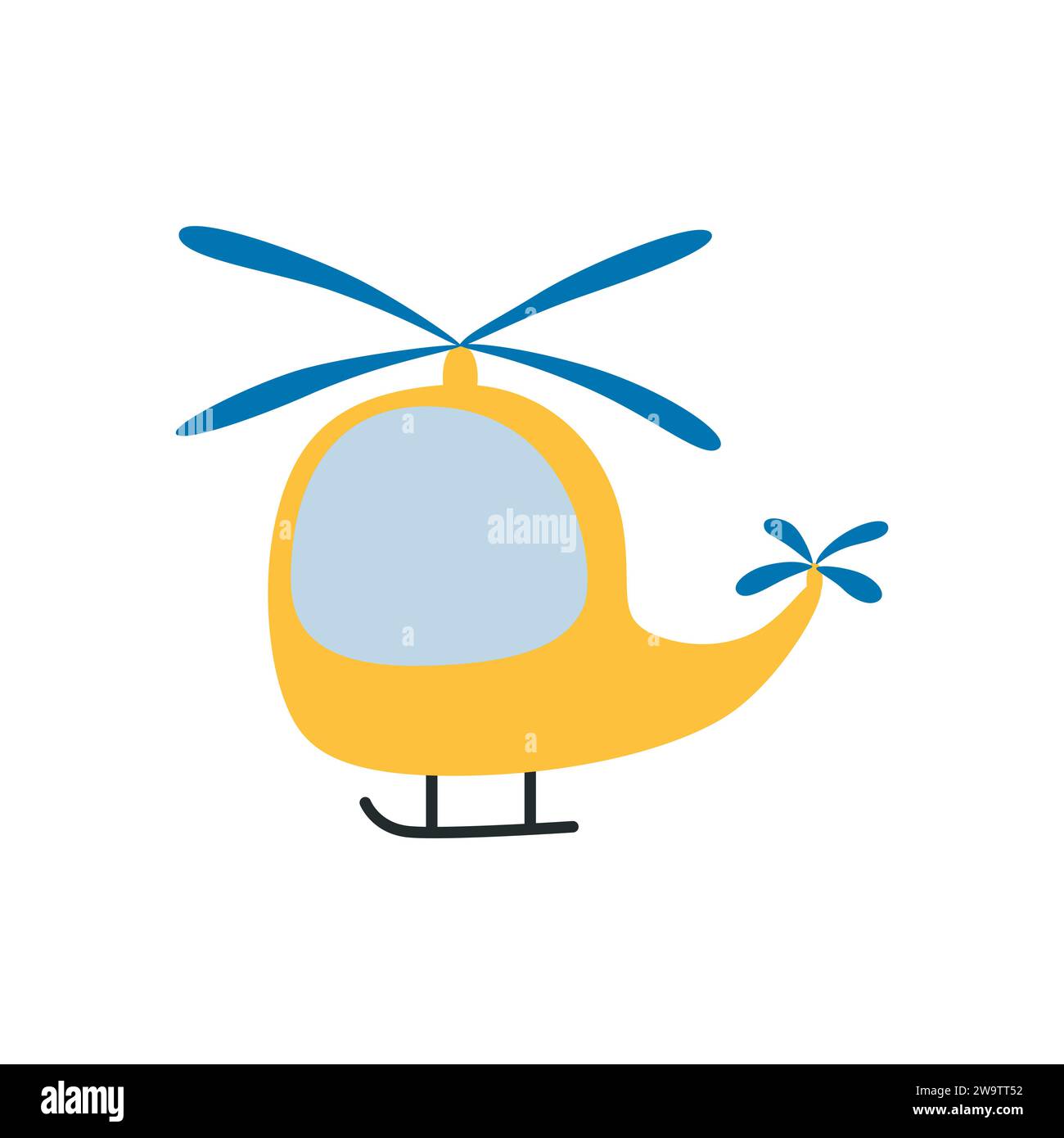 Children s helicopter in doodle style. Hand Drawn. Freehand drawing ...
