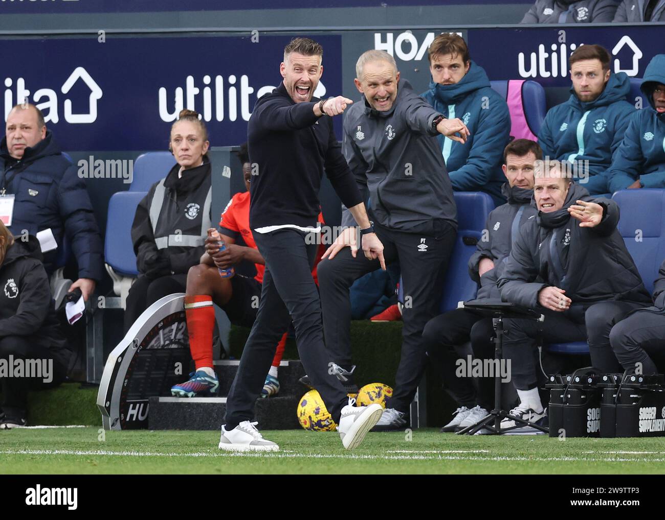 Luton, UK. 30th Dec, 2023. Rob Edwards manager of Luton Town during the ...