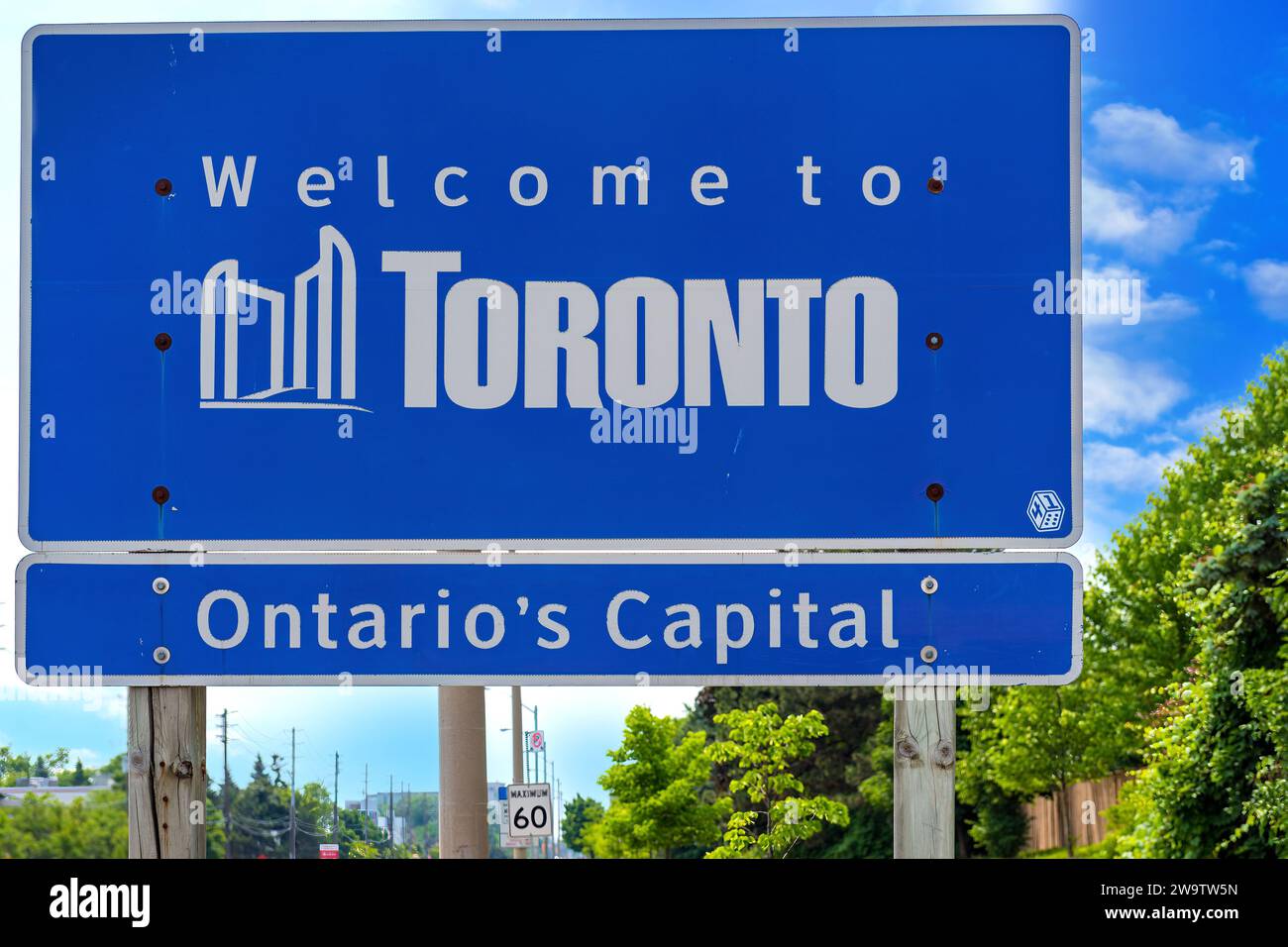 Toronto, Ontario, Canada-March 7, 2019: Welcome to Toronto sign located ...