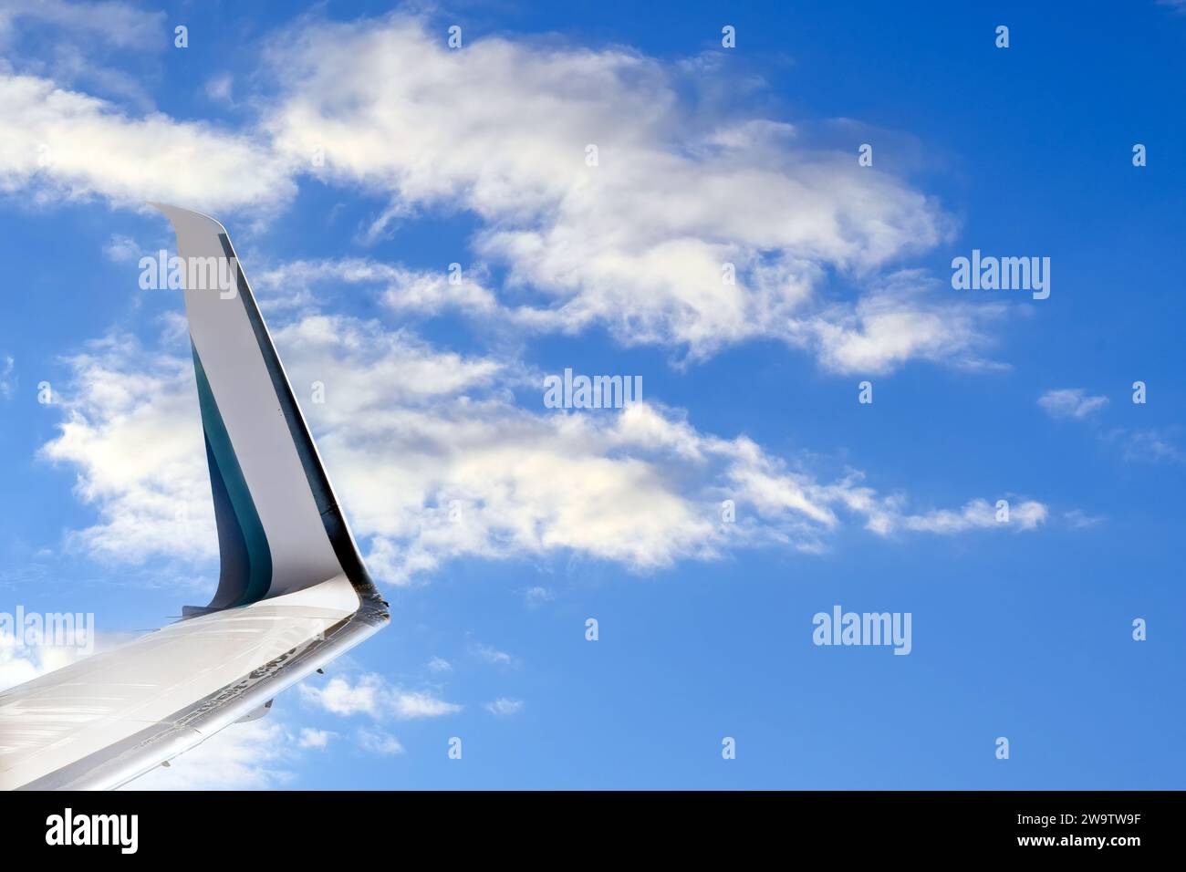 Toronto, Ontario, Canada-January 6, 2020: Winglet detail of a Westjet ...