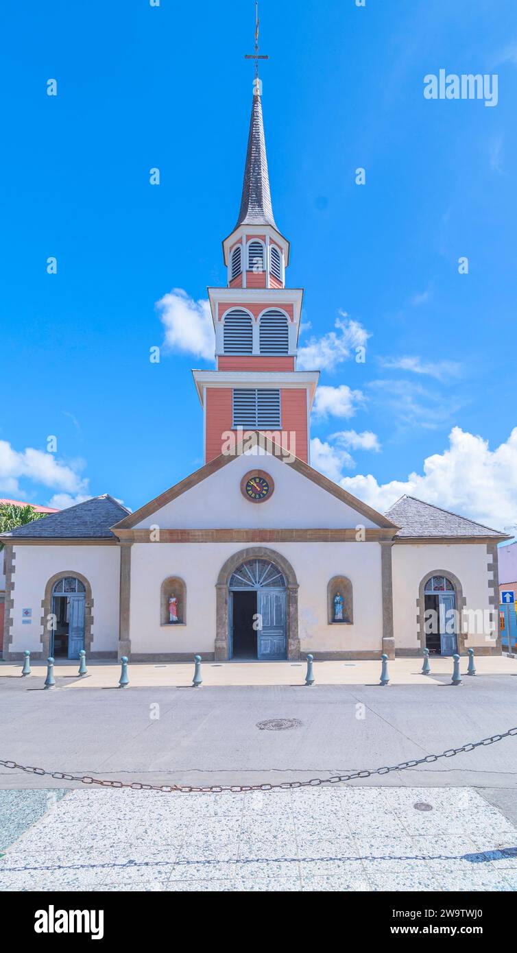 Church of the Anses d'Arlet beach in southern Martinique, French West ...