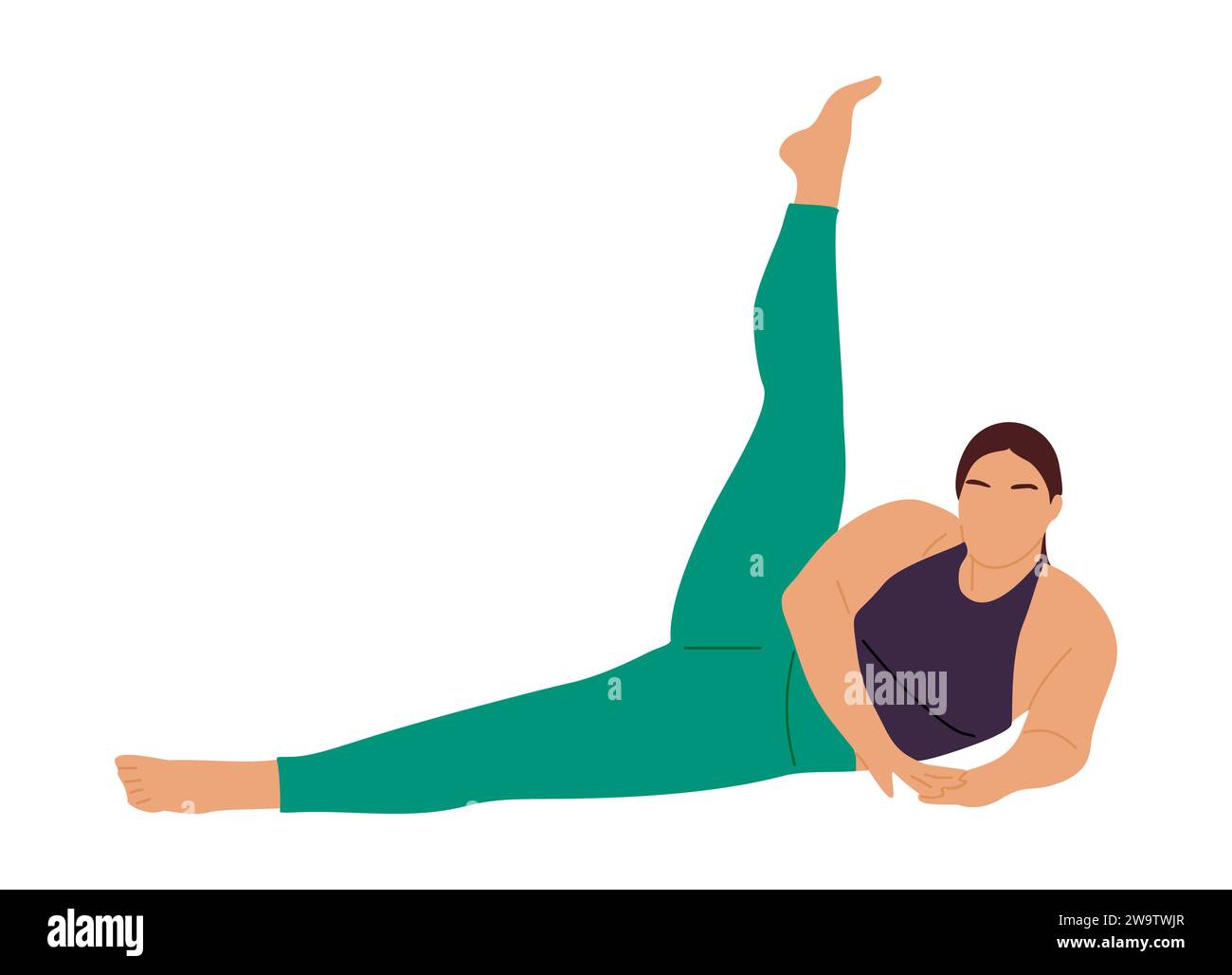Plus Size Curvy Girl Doing Sport Exercise Vector Stock Vector Image And Art Alamy 