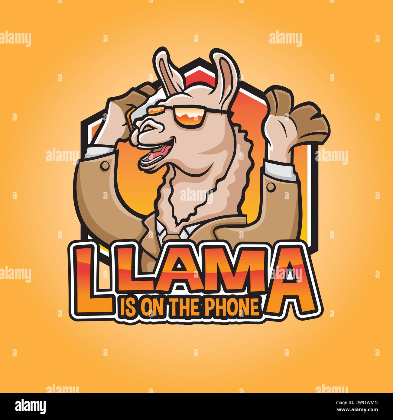 Llama Mascot Vector Design Stock Vector Image & Art - Alamy