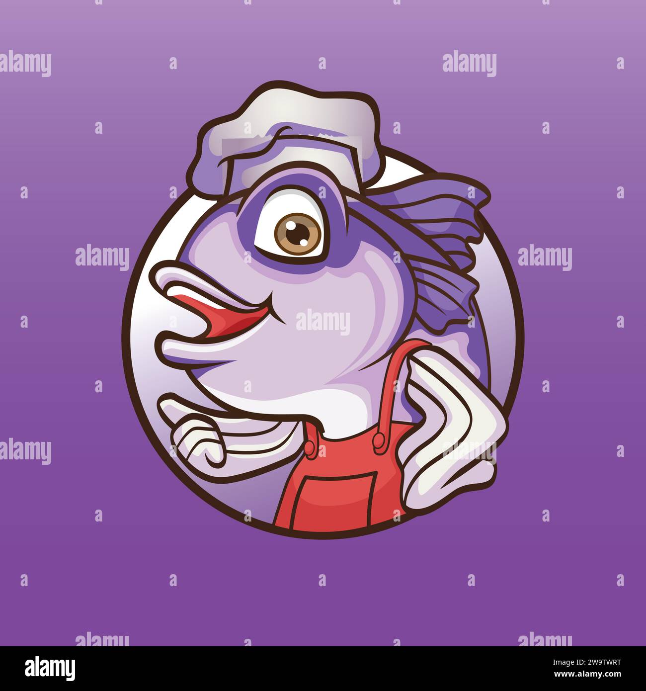 Fish Chef Mascot Logo Design Stock Vector Image & Art - Alamy