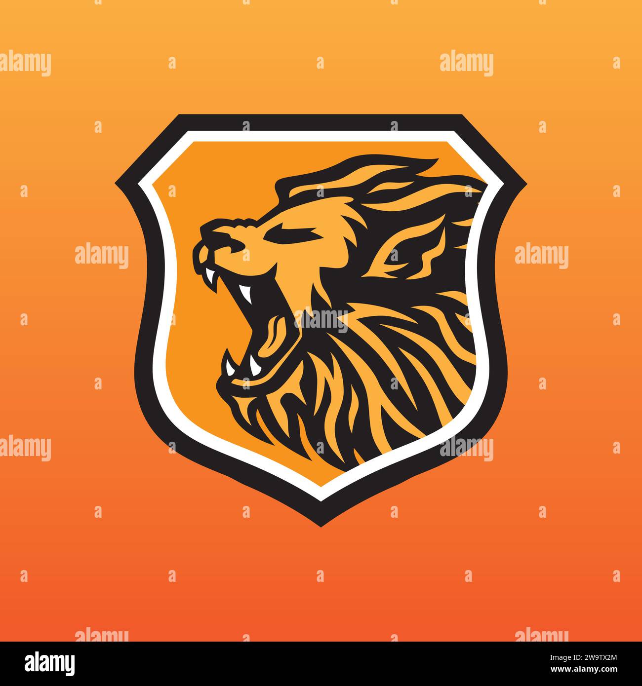 Lion Roar Mascot Logo Design Stock Vector Image & Art - Alamy
