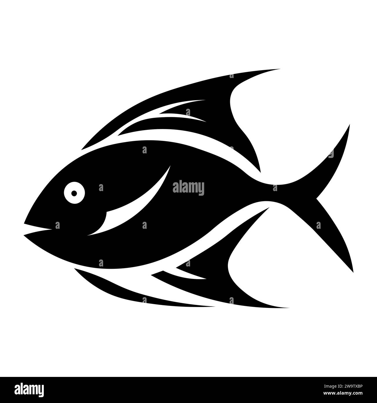 Fish black vector icon on white background Stock Vector Image & Art - Alamy