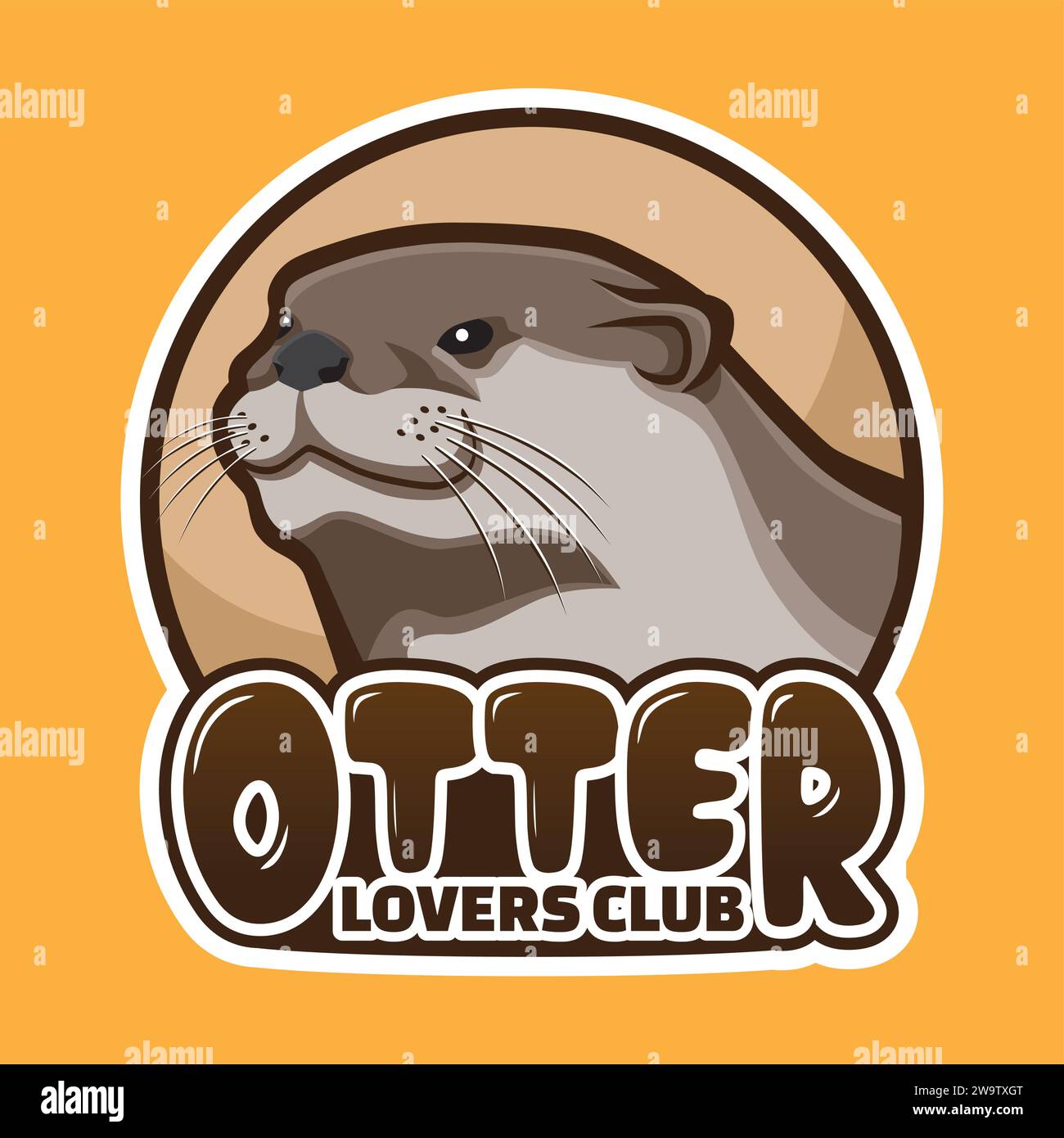 Otter Mascot Lovers Club Stock Vector Image & Art - Alamy
