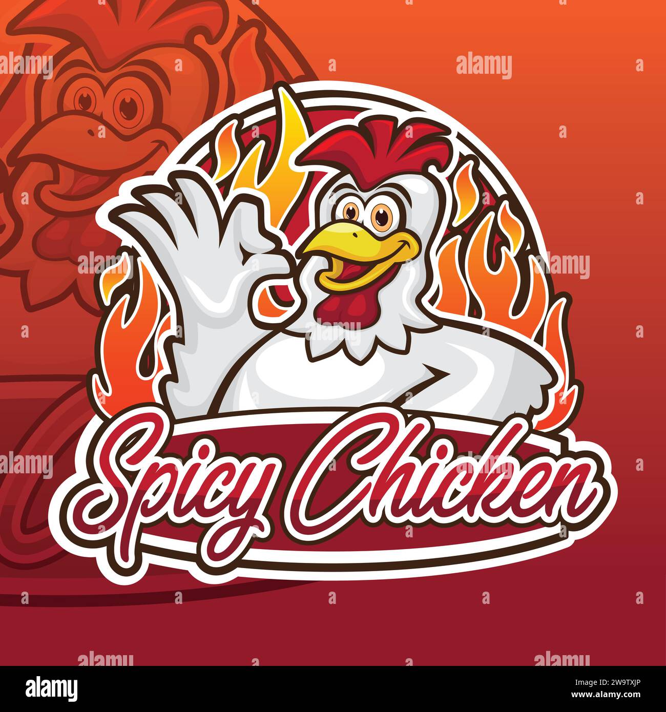Spicy Chicken Mascot Logo Stock Vector Image & Art - Alamy