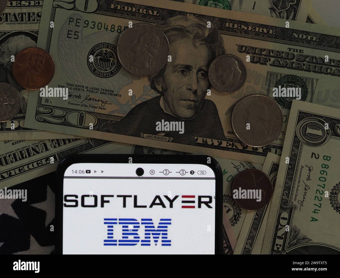 In this photo illustration, a SoftLayer, an IBM company logo seen ...