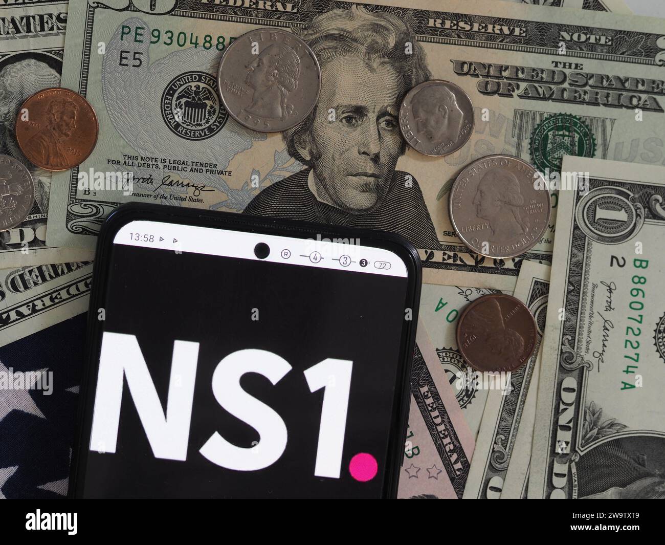 In this photo illustration, a NSONE, Inc. logo seen displayed on a ...