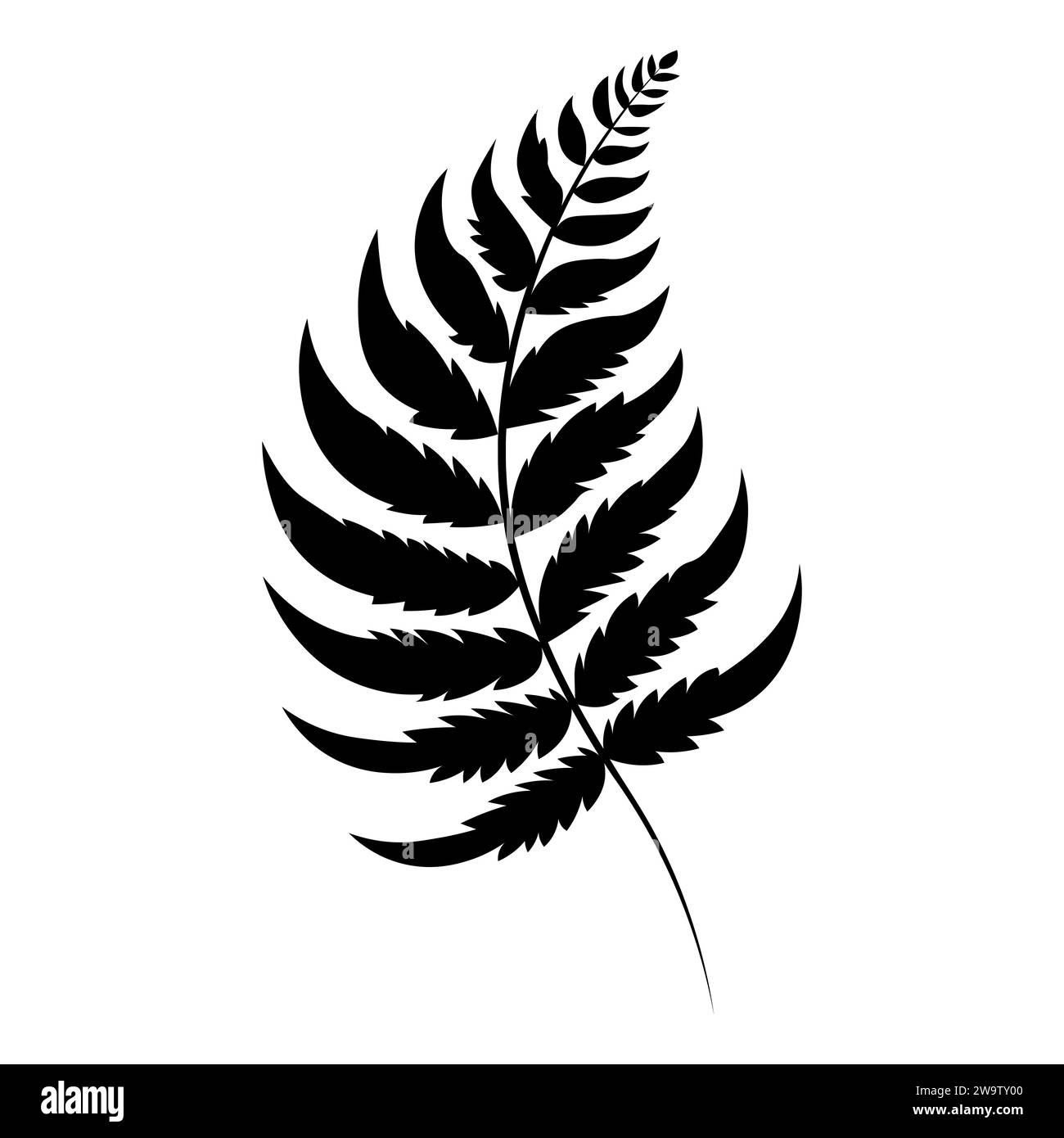 Silver fern leaf nz emblem Stock Vector Images - Alamy