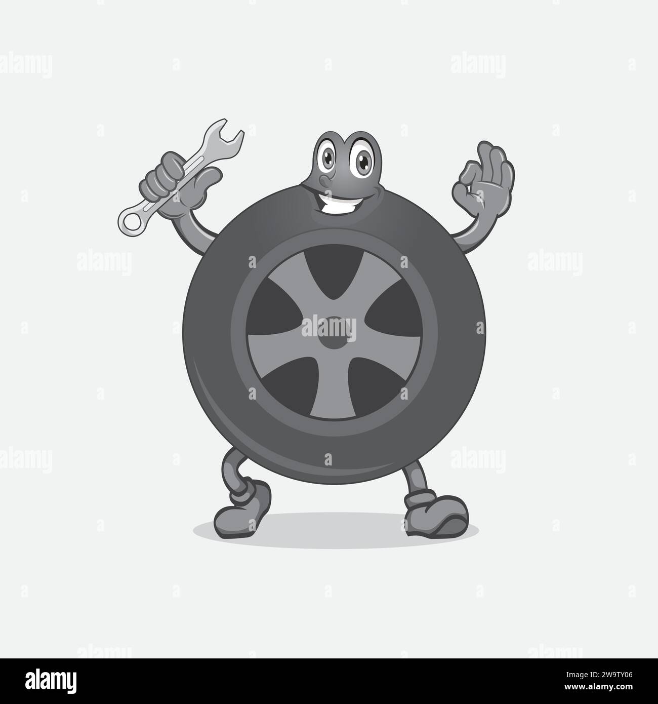 Smile Tire Mascot Logo Design Stock Vector Image & Art - Alamy