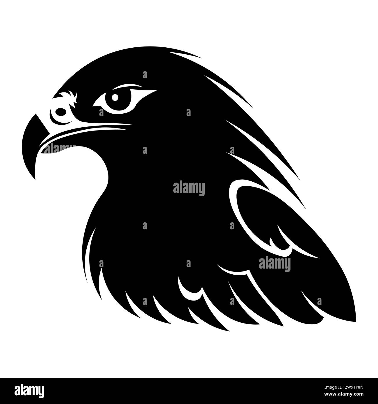 Falcon black vector icon on white background Stock Vector Image & Art ...