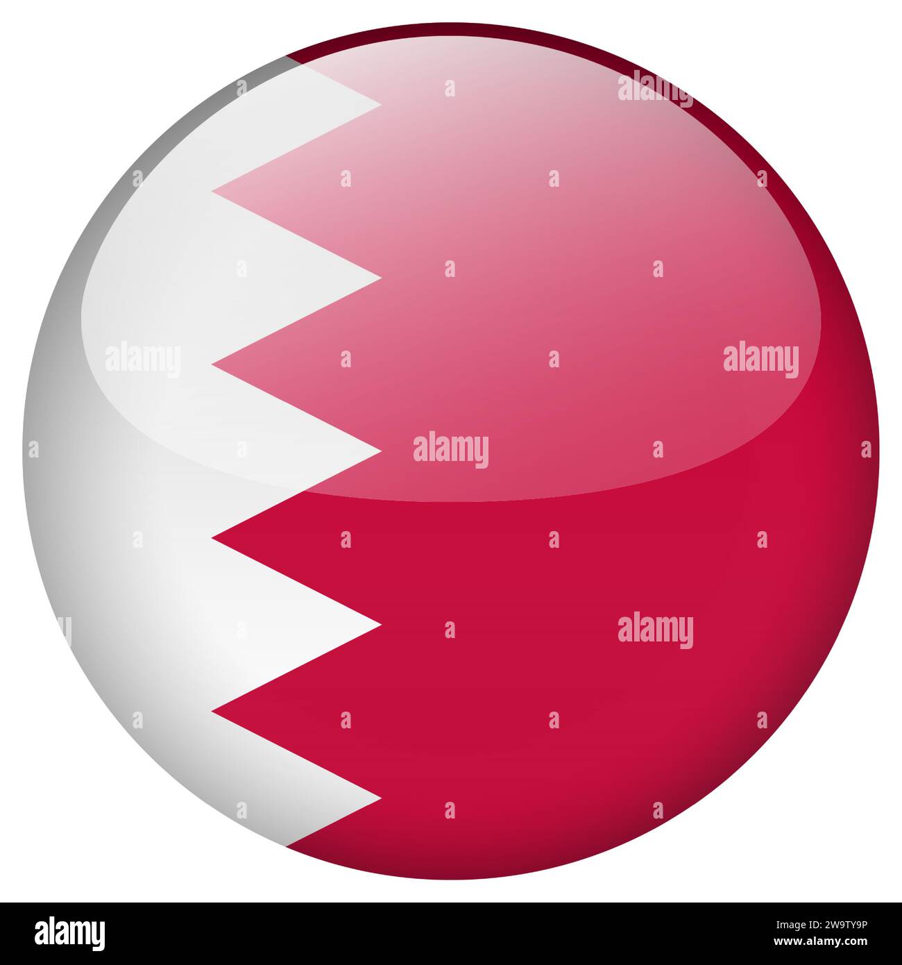 Bahrain flag button. Bahrain circle flag button isolated on white ...