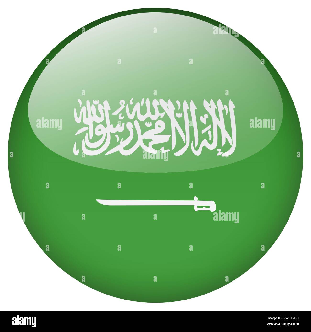 Saudi Arabia flag button. Saudi Arabia circle flag button isolated on ...