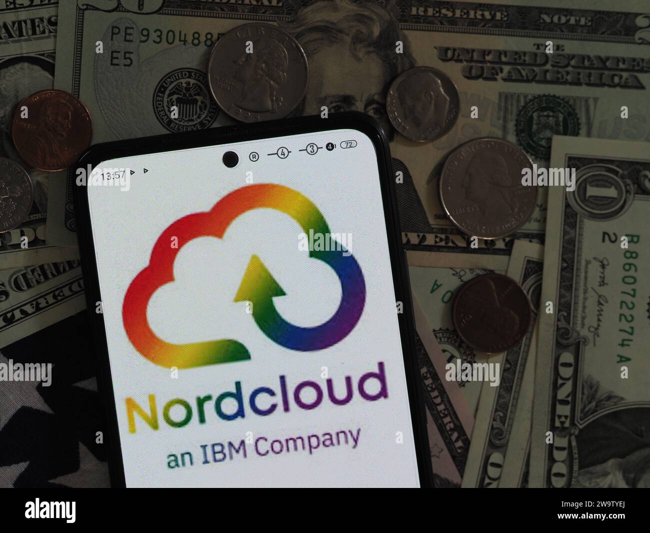 Germany. 30th Dec, 2023. In this photo illustration, a Nordcloud Oy logo seen displayed on a ...