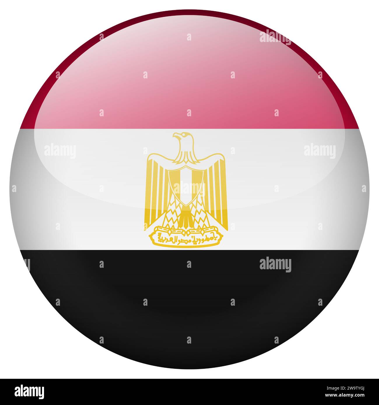 Egypt flag button. Egypt circle flag button isolated on white ...