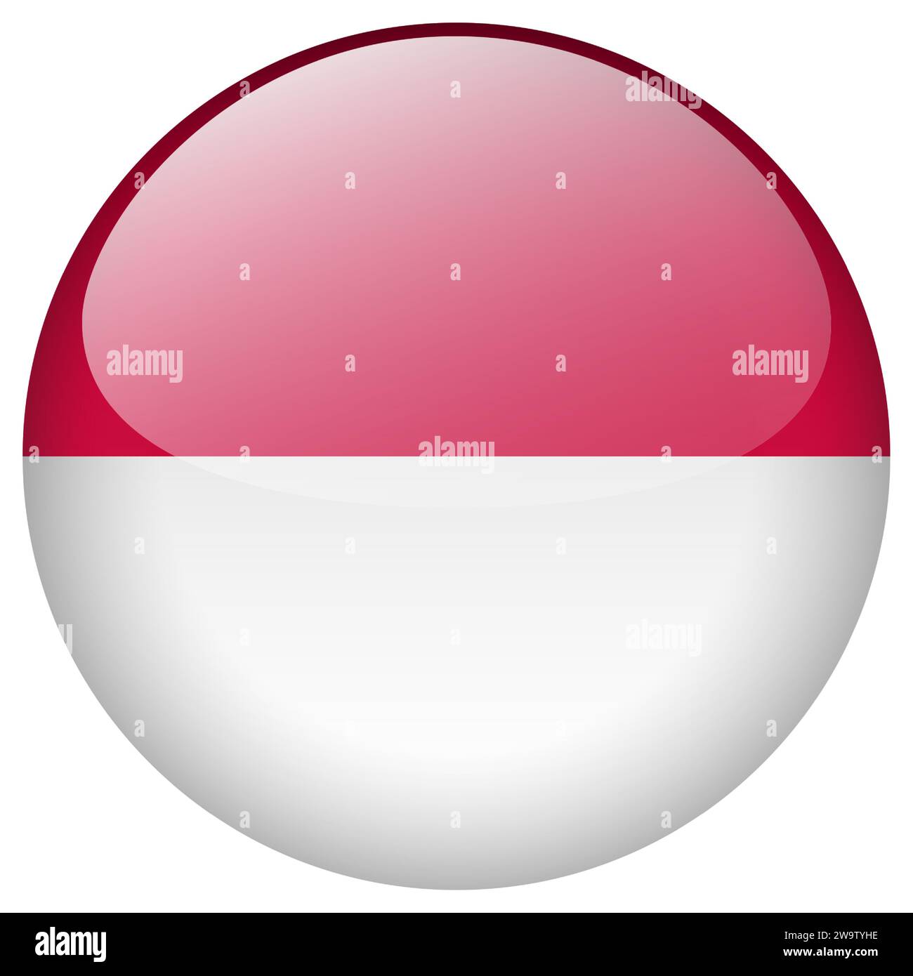 Indonesia flag button. Indonesia circle flag button isolated on white ...