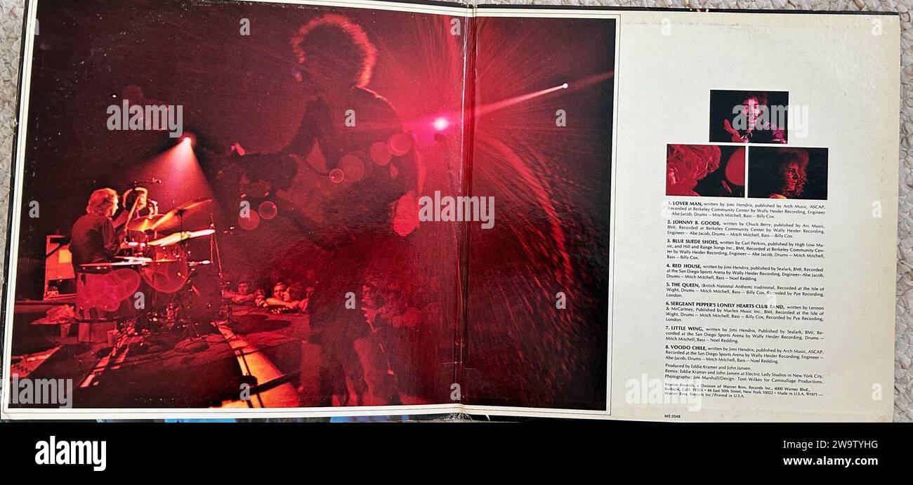 Vintage Rock Live ALbum Covers, Jimi Hendrix "Hendrix in the West ...