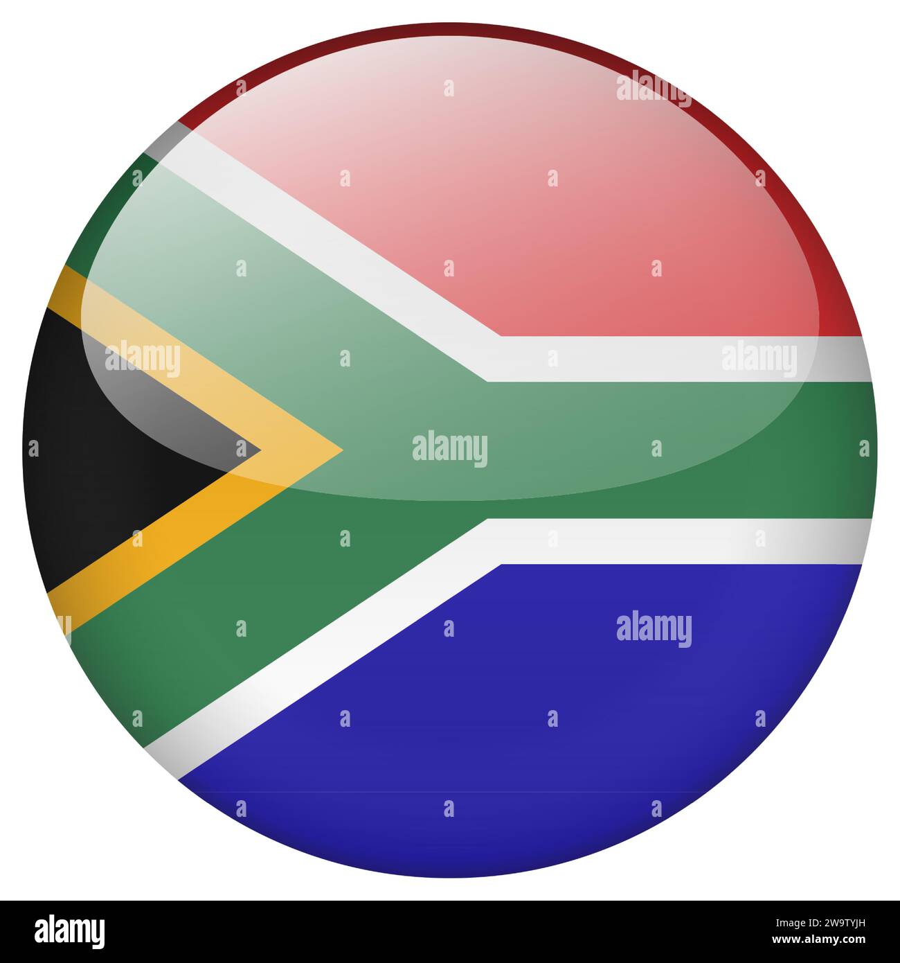 South Africa flag button. South Africa circle flag button isolated on ...