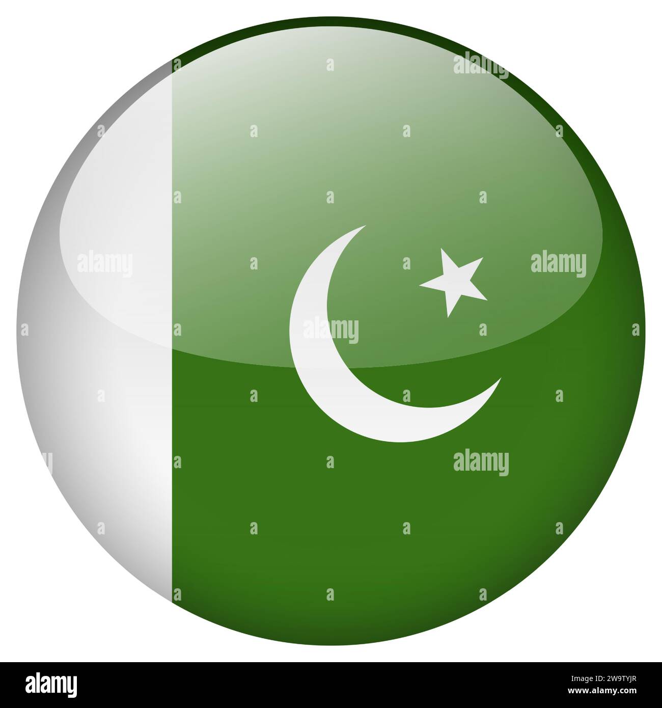 Pakistan flag button. Pakistan circle flag button isolated on white ...