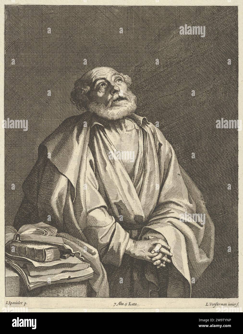 Saint Peter in prayer, looking upwards and to the right 1962 by Jusepe ...