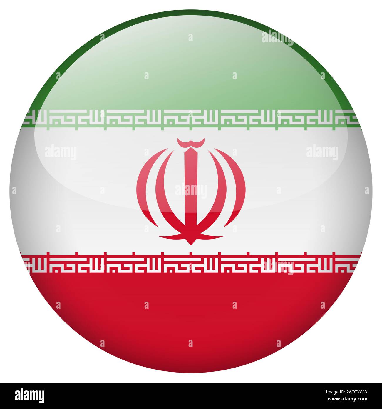 Iran flag button. Iran circle flag button isolated on white background ...