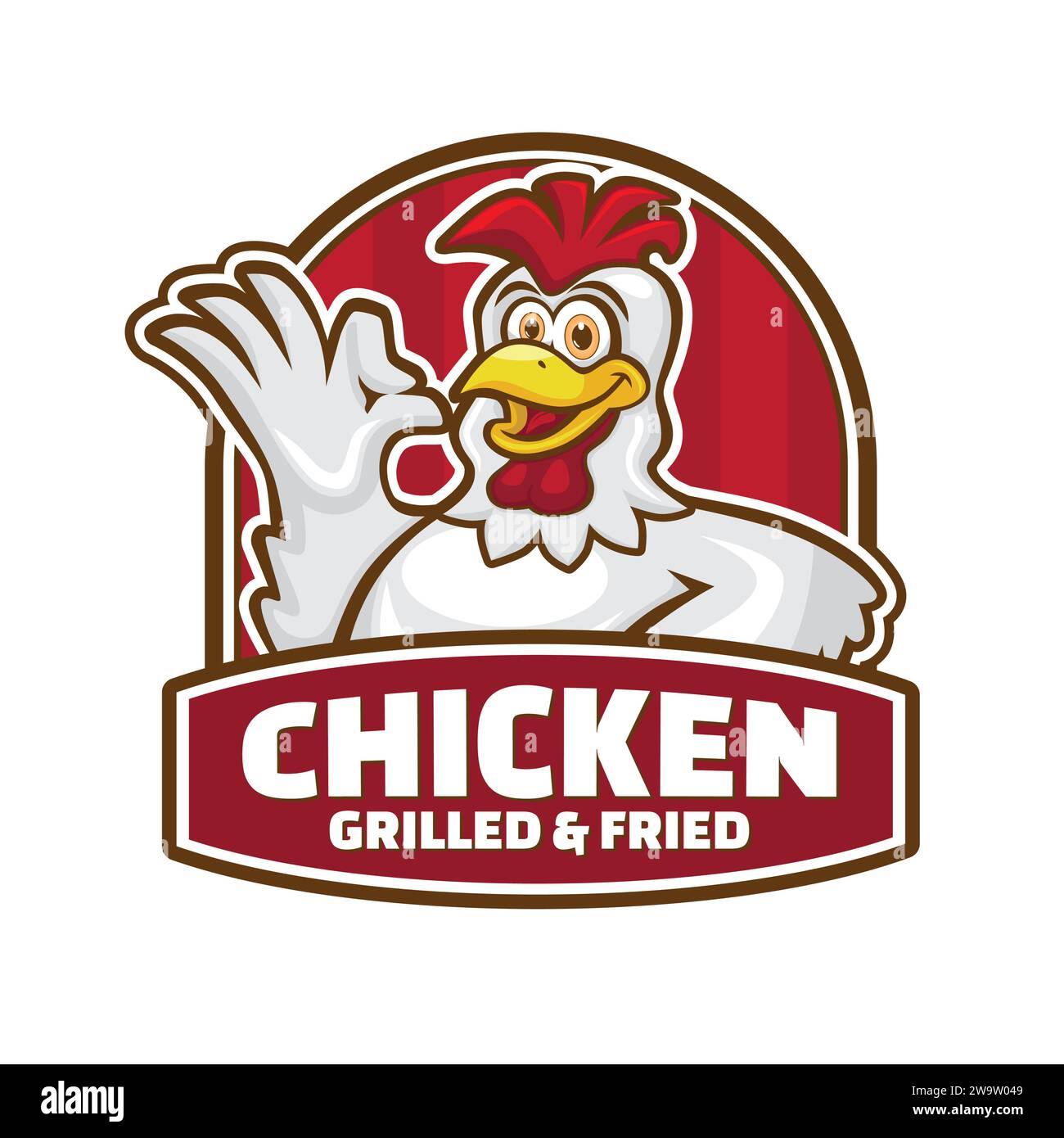 Grilled and Fried Chicken Mascot Logo Stock Vector Image & Art - Alamy