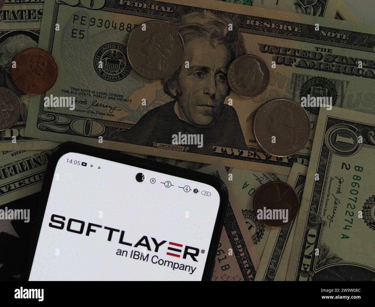 Germany. 30th Dec, 2023. In this photo illustration, a SoftLayer, an IBM company logo seen ...