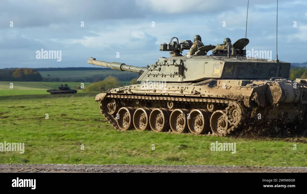 close-up of a British army Challenger 2 II FV4034 main battle tank in ...