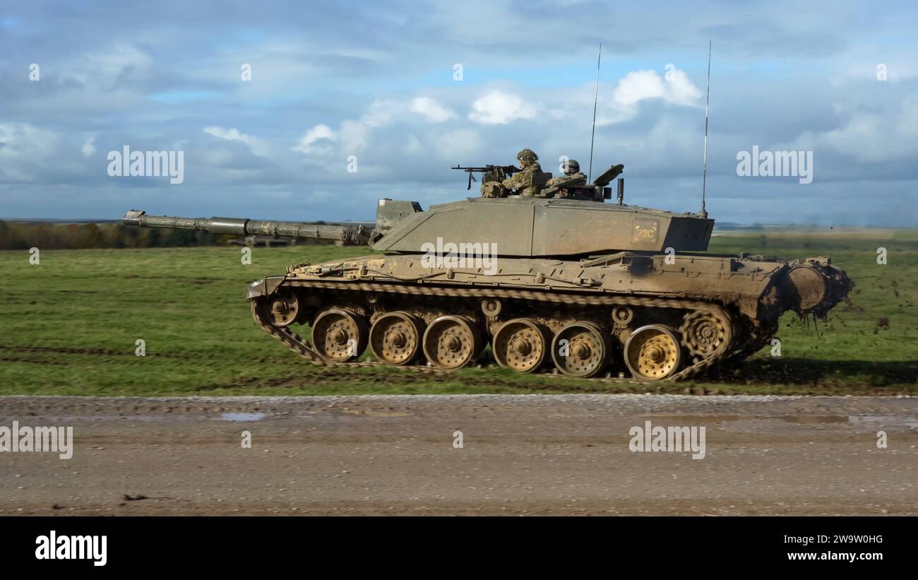 close-up of a British army Challenger 2 II FV4034 main battle tank in ...