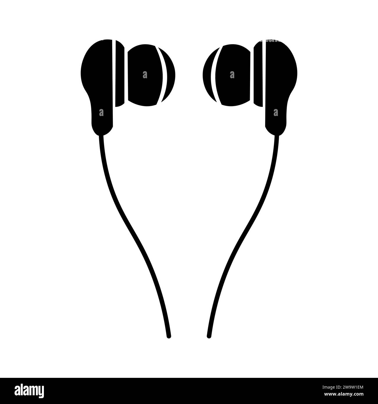 Earphones black vector icon on white background Stock Vector Image ...