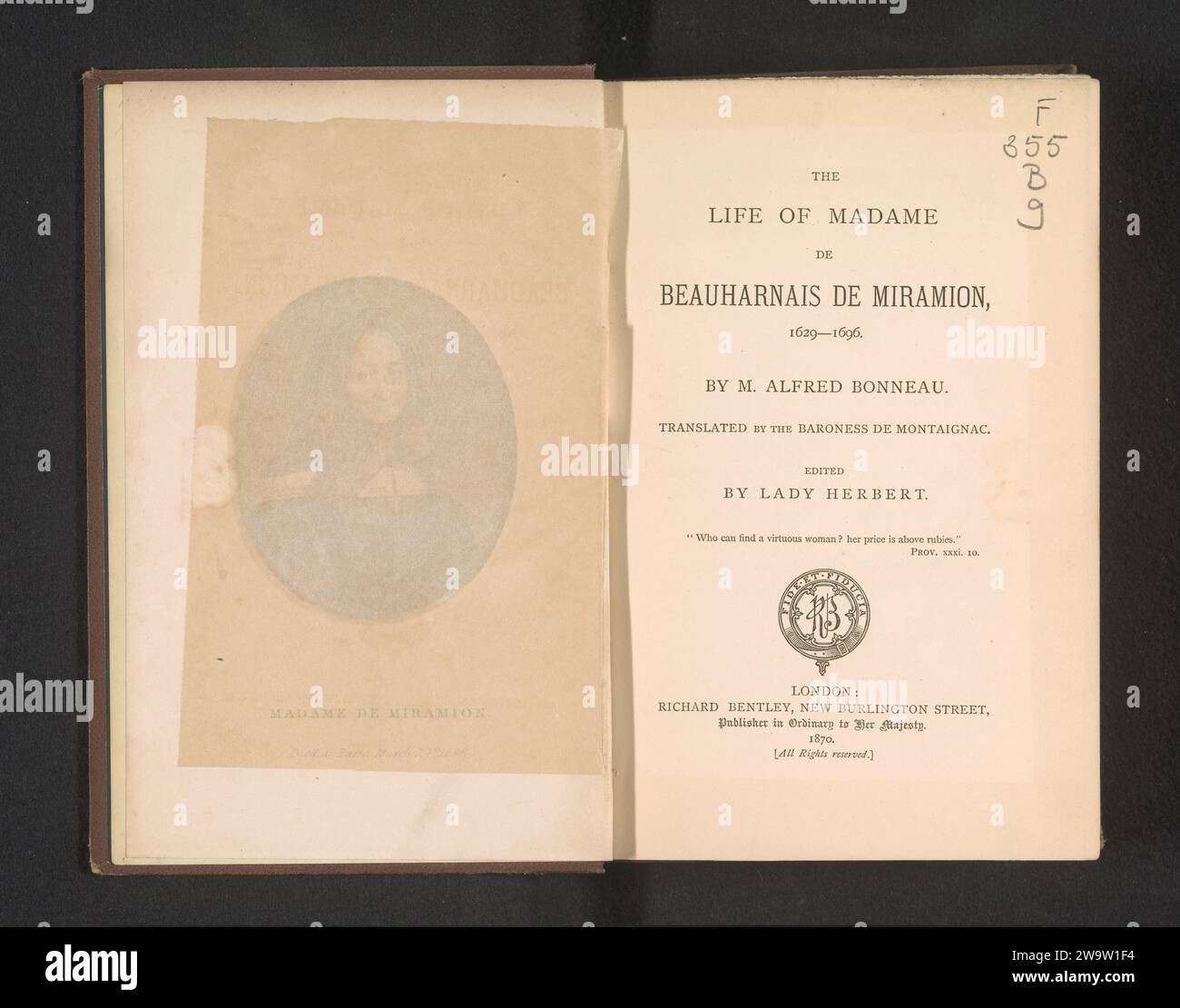 The Life of Madame de Beauharnais de Miramion 1629-1696, Alfred Bonneau ...