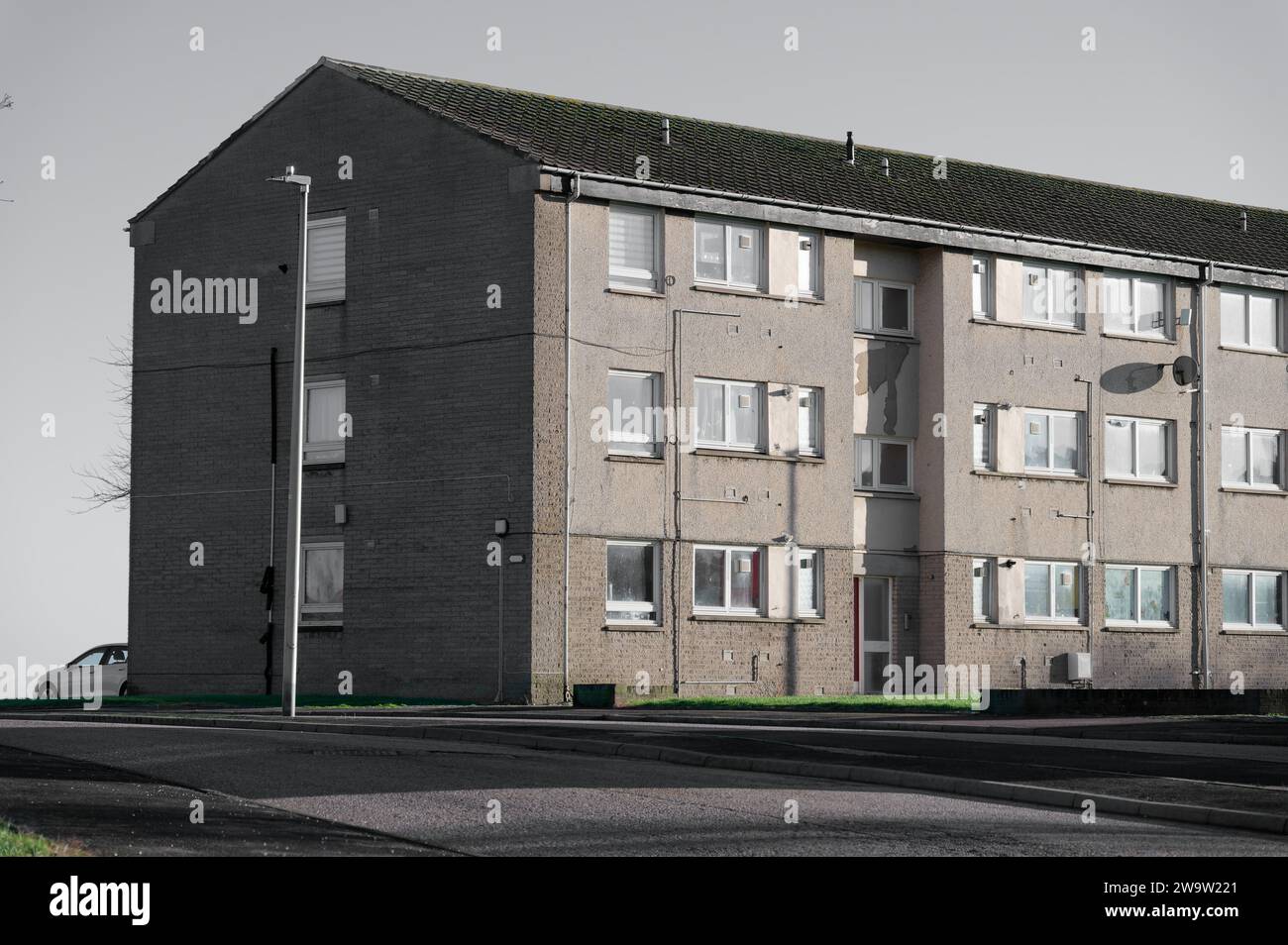 Council flats in poor housing estate with many social welfare issues in ...