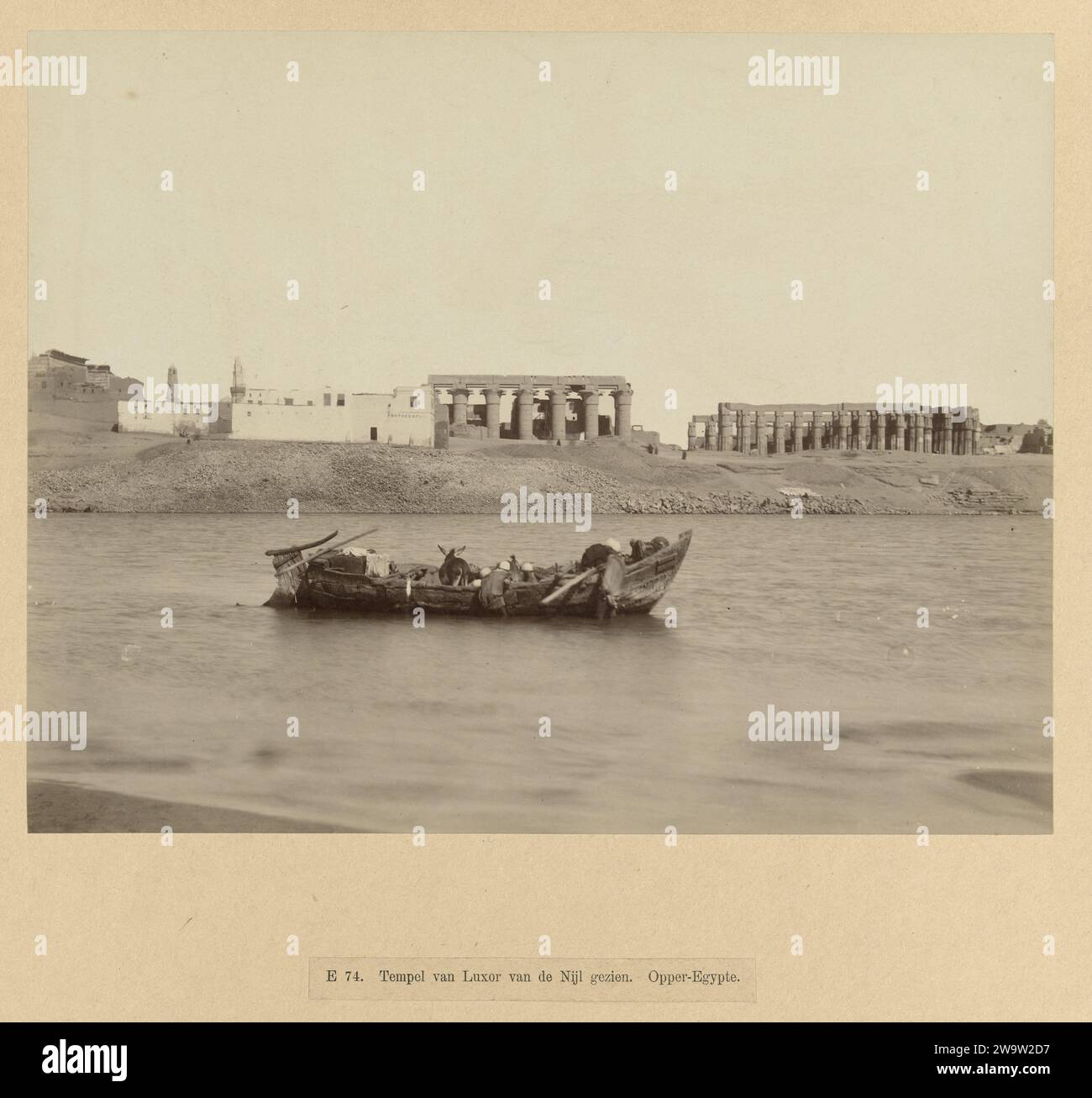 Temple of Luxor seen from the Nile, 1862 - 1895 photograph Part of a ...
