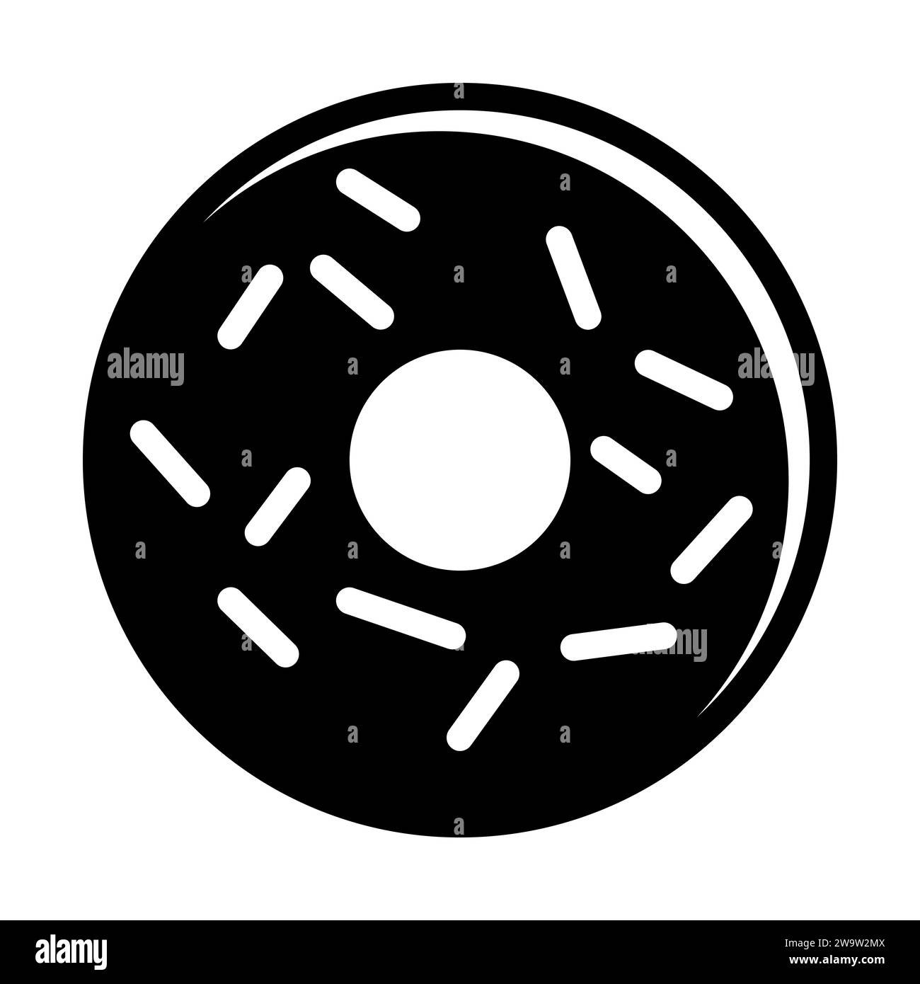 Tasty donut on white Black and White Stock Photos & Images - Alamy