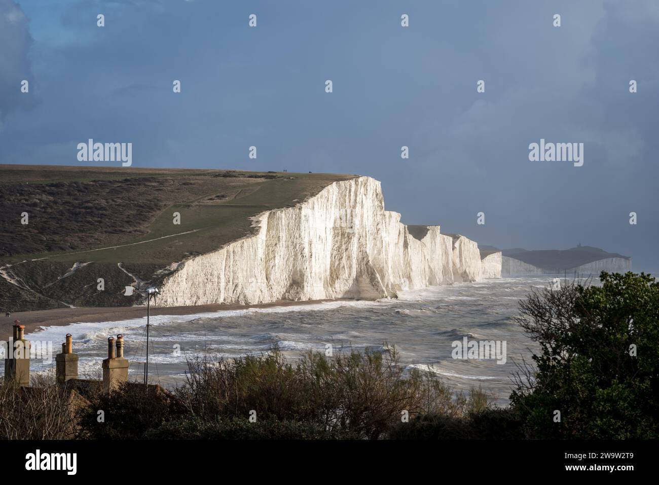 SEAFORD, SUSSEX, UK, DECEMBER 29. View of the Seven Sisters at Seaford ...