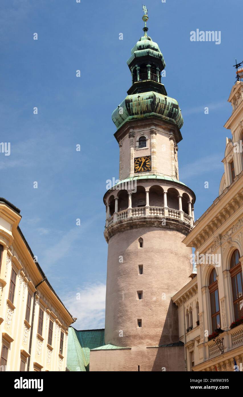 Old firewatch tower in the old town of Sopron in Hungary on the border ...