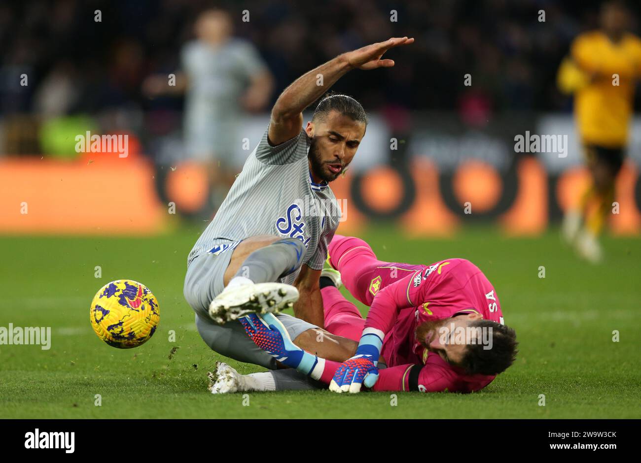 Everton's Dominic Calvert-Lewin attempts a shot on goal saved by ...