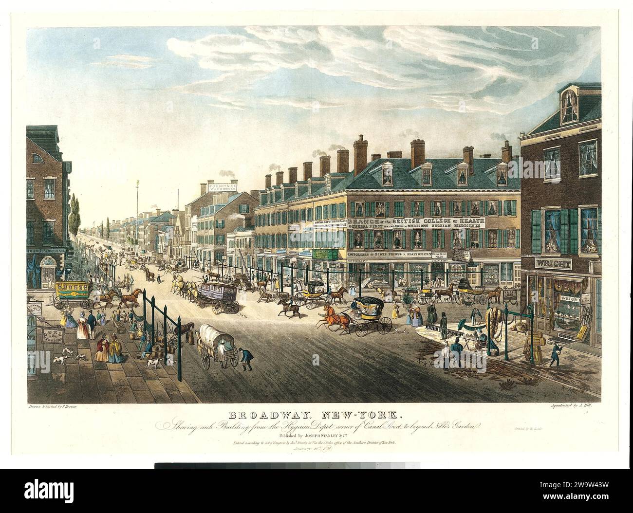 Broadway, New-York. Shewing [sic] Each Building from the Hygeian Depot ...