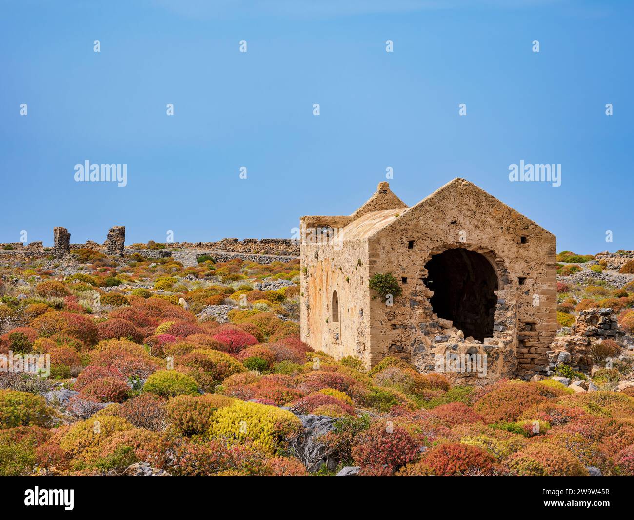 Venetian Fort Ruins, Imeri Gramvousa, Chania Region, Crete, Greece ...