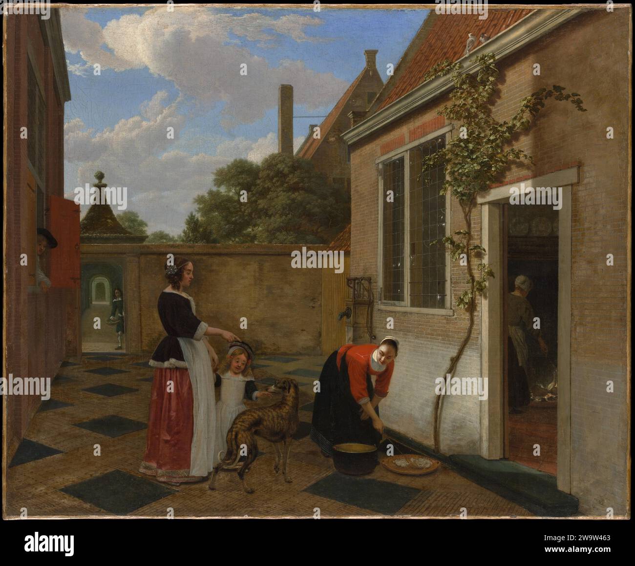Scene in a Courtyard 1920 by Ludolf de Jongh Stock Photo - Alamy