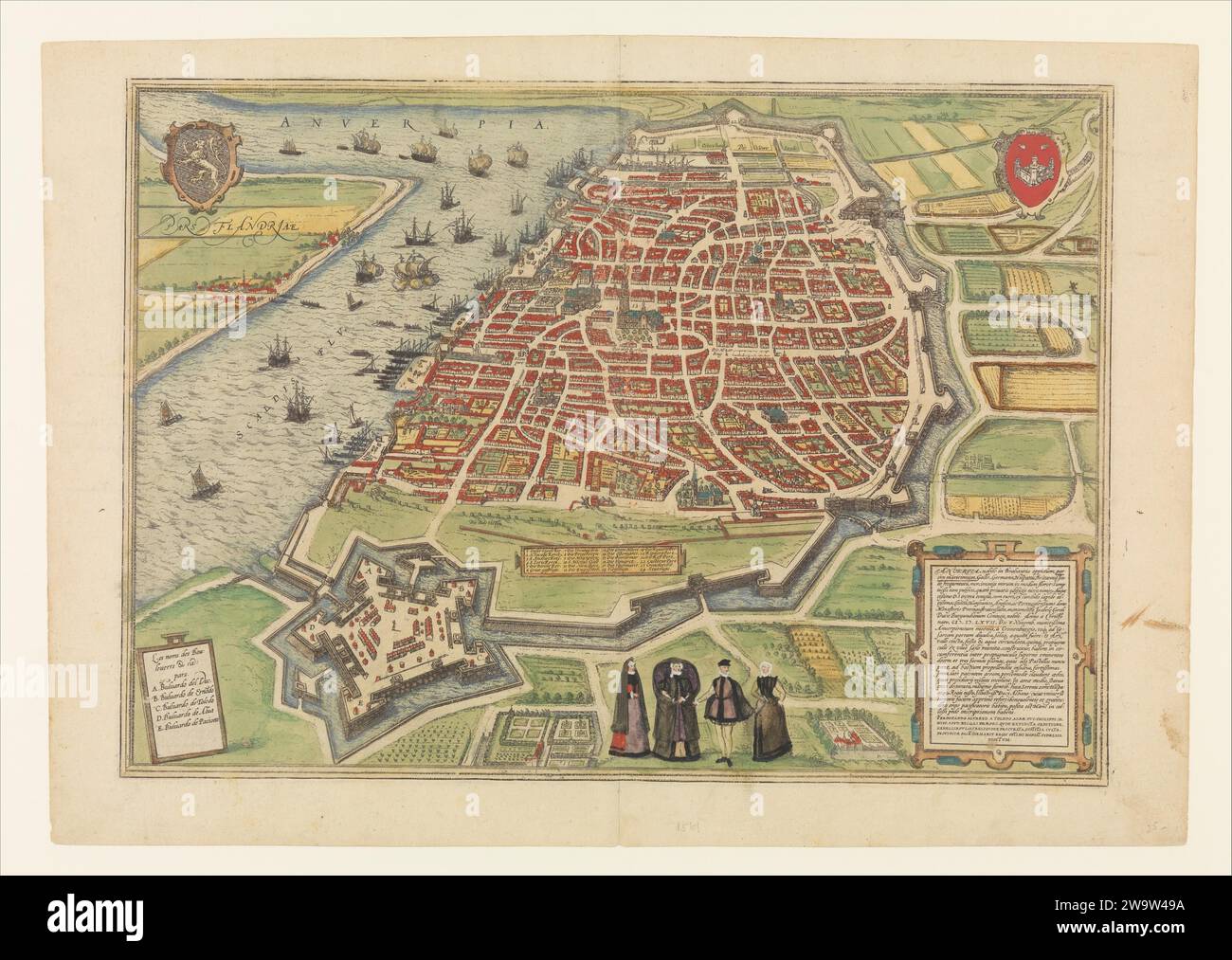 View of Antwerp from Braun and Hogenberg's Civitates Orbis Terrarum ...