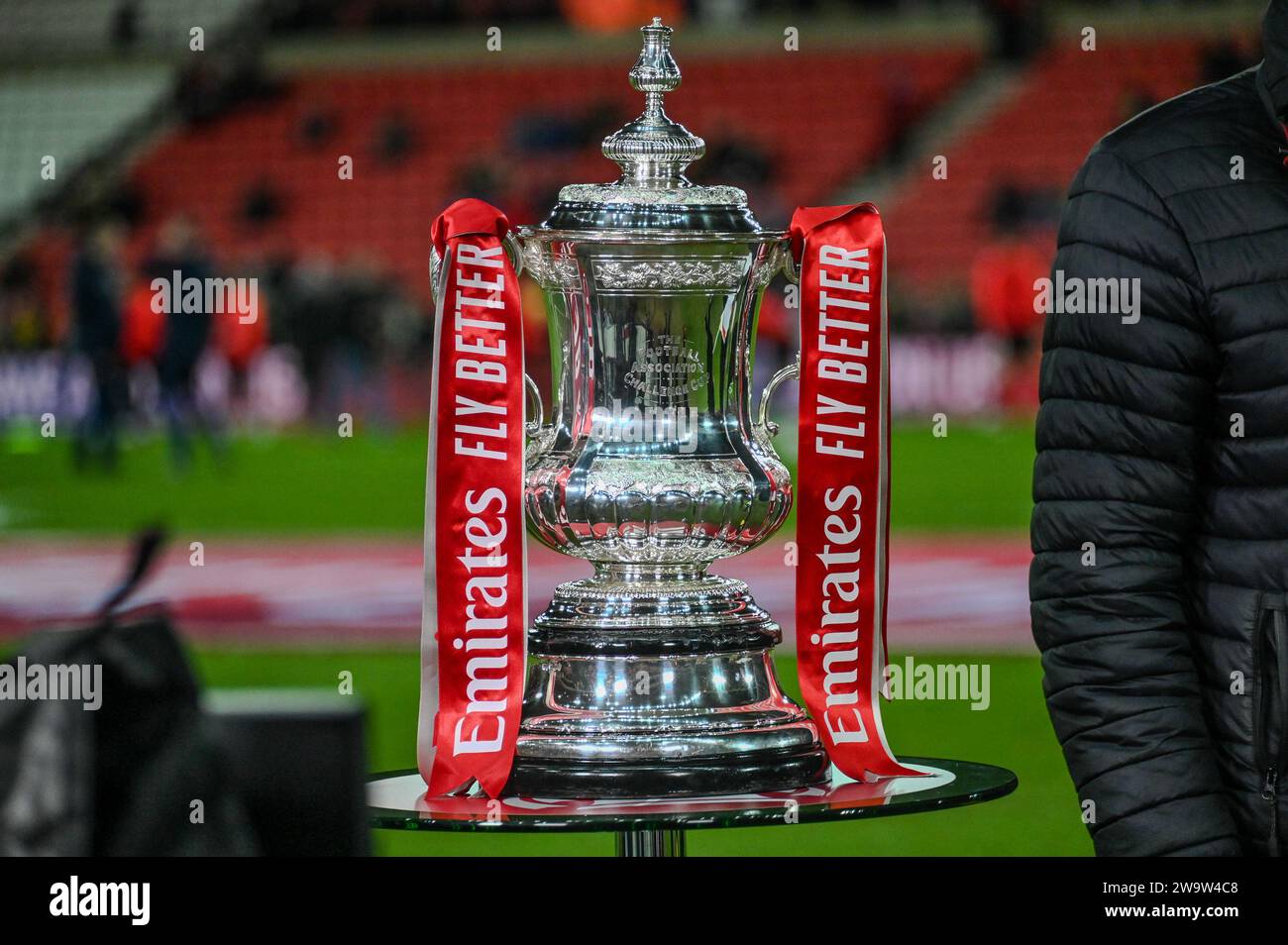 The FA Cup trophy on display before Sunderland AFC's Fourth Round ...