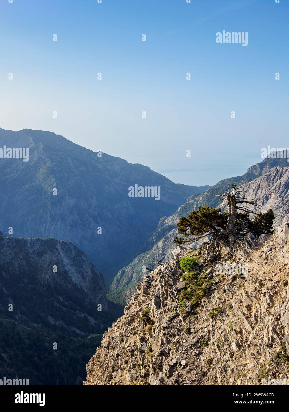 Samaria Gorge, elevated view, Chania Region, Crete, Greece Stock Photo ...