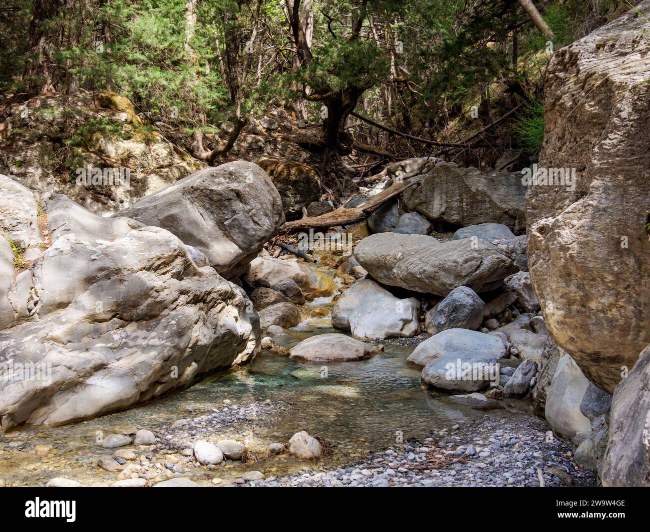 River at Samaria Gorge, Chania Region, Crete, Greece Stock Photo - Alamy
