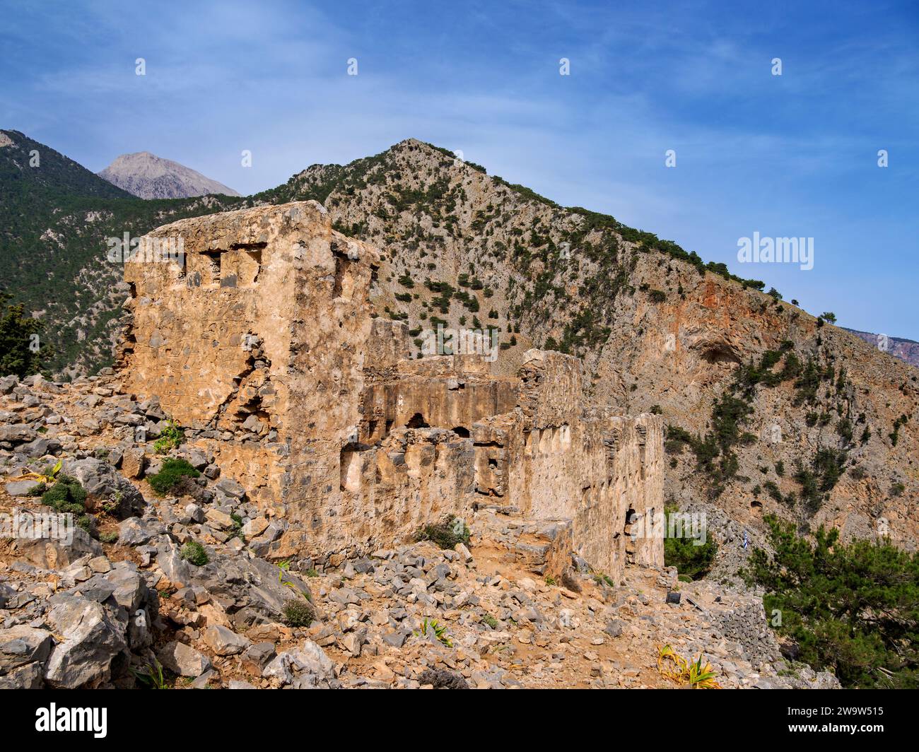 Agia Roumeli Castle, Chania Region, Crete, Greece Stock Photo - Alamy